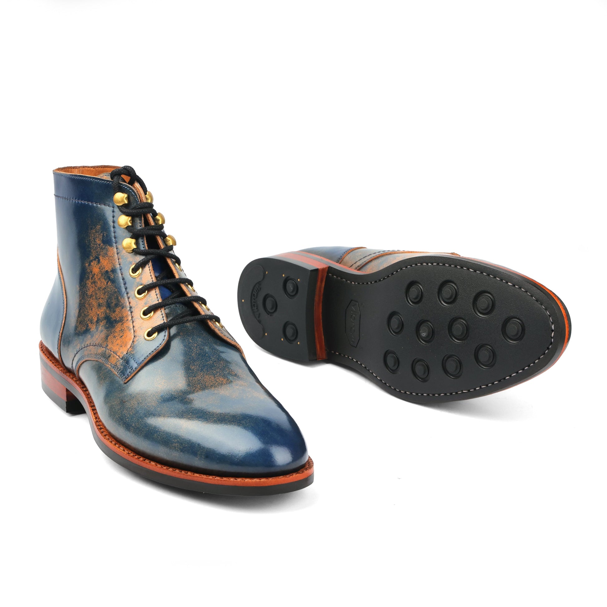 Ocean - Derby Boot - Shell Cordovan Marble Blue – The Shoe Snob